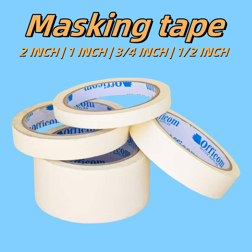 Masking Tape Paper Tape 2 inch | 1 inch | 3/4 inch | 1/2 inch Adhesive ...