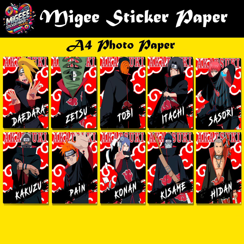 Akatsuki Poster A4 Size -NOT STICKER (SOLD PER PIECE) | Shopee Philippines