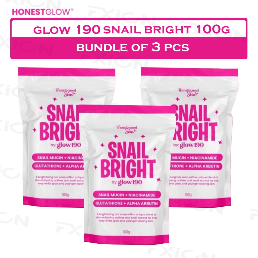 Bundle of 3 pcs Snail Bright Soap By Glow Snail Mucin + Niacinamide and ...