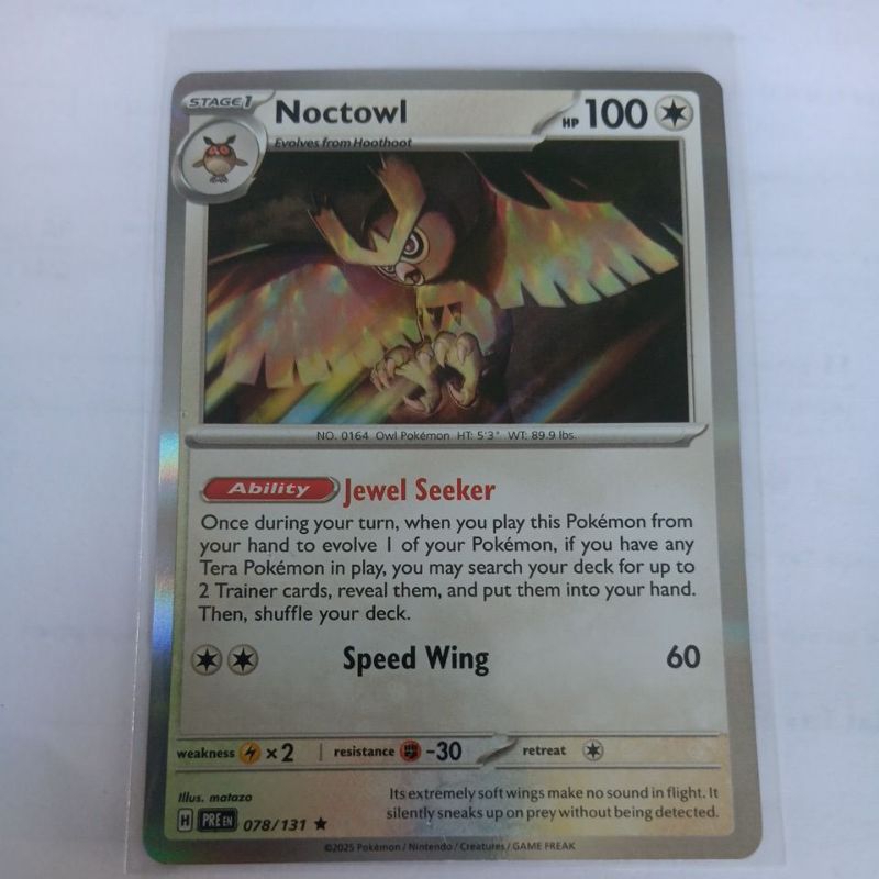 Pokemon TCG Noctowl 078/131 Prismatic Evolutions Holo Rare | Shopee ...