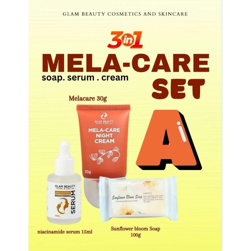 3in1 mela-care set includes 100g soap, 15ml serum and 30g melacare ...