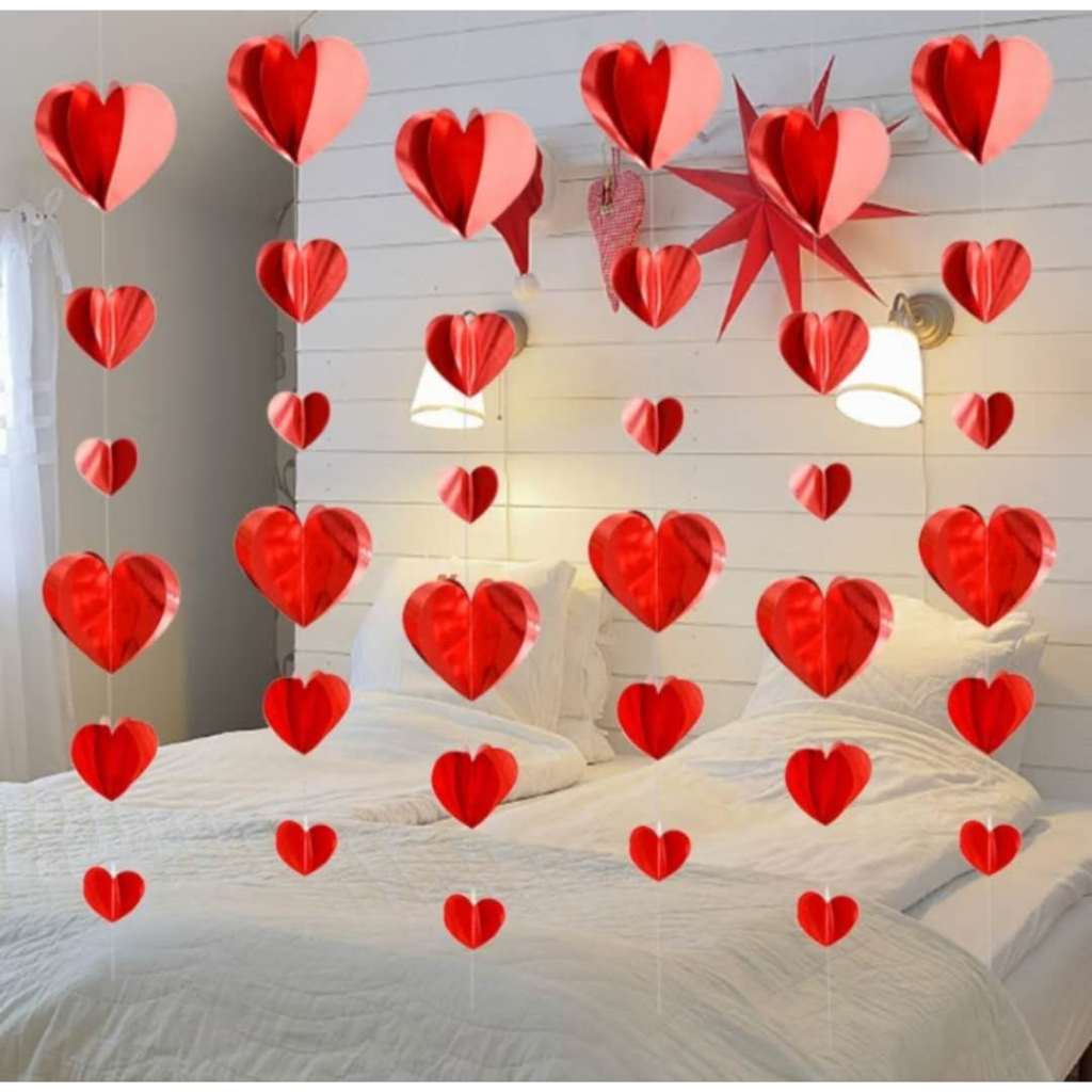 2meter Heart Paper. Party, Shop Window, Mall Decor Hanging Ornaments ...