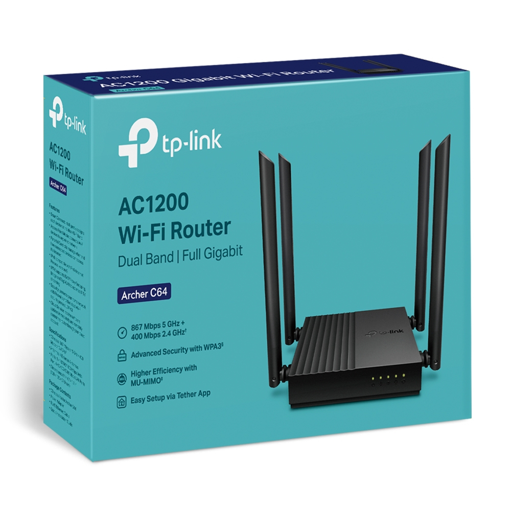 TP-Link Archer C64 AC1200 Wireless MU-MIMO WiFi Router | Shopee Philippines