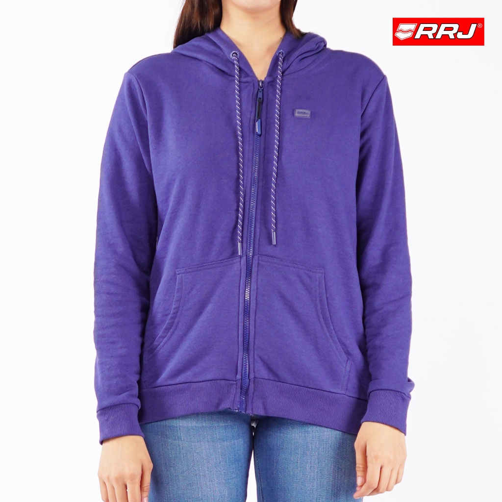 RRJ Ladies Basic Jacket Regular Fitting Terry Fabric 160182 (Blue) | Shopee Philippines