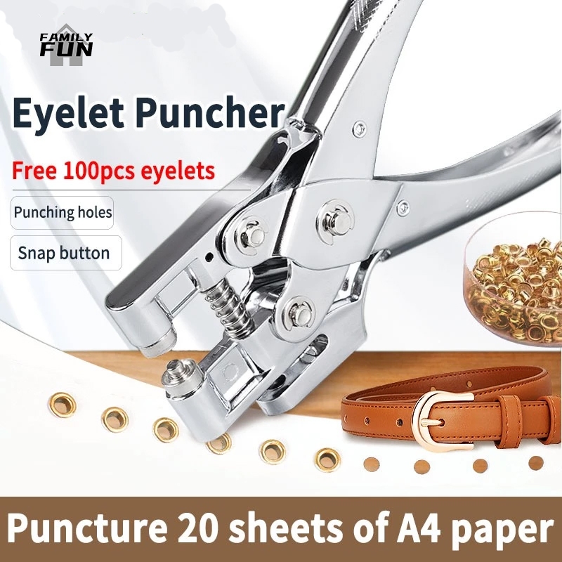 2in1 Eyelet Puncher 5mm for Hang Tag with Eyelet Grommet Leather Paper ...