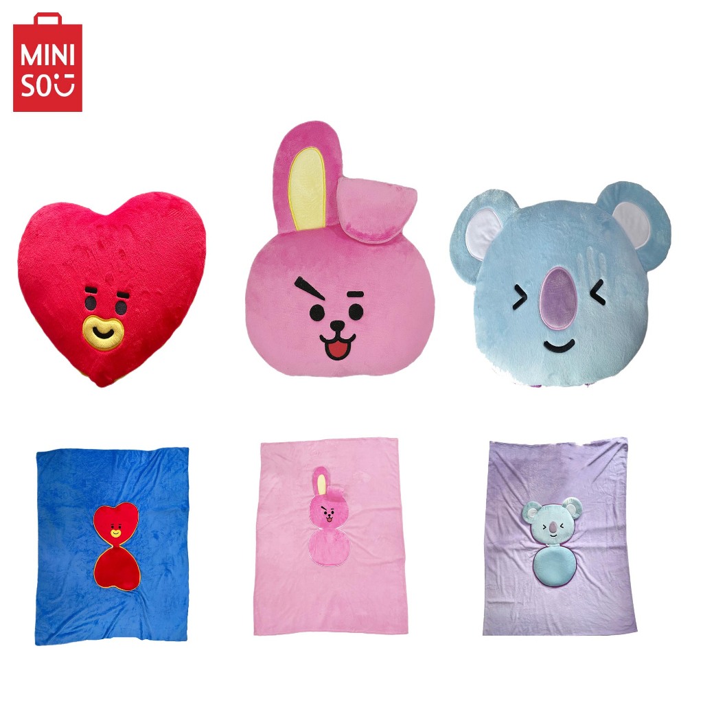 Miniso BT21 Collection Unique Shaped Pillow Blanket TATA COOKY KOYA ...
