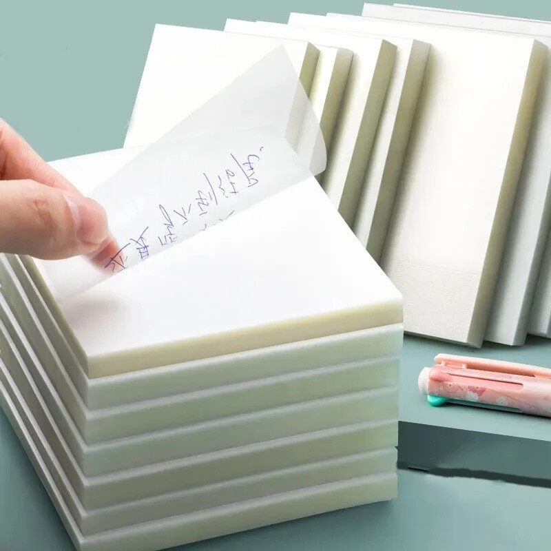 50 Sheets/Set Transparent Sticky Waterproof Memo Pad Notepad Post-it ...