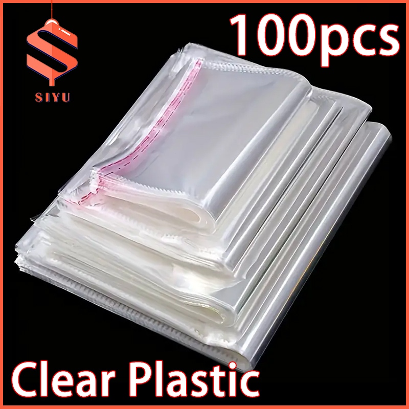 100pcs OPP Plastic Transparent Self Adhesive Sealed Pouch Sachet With ...