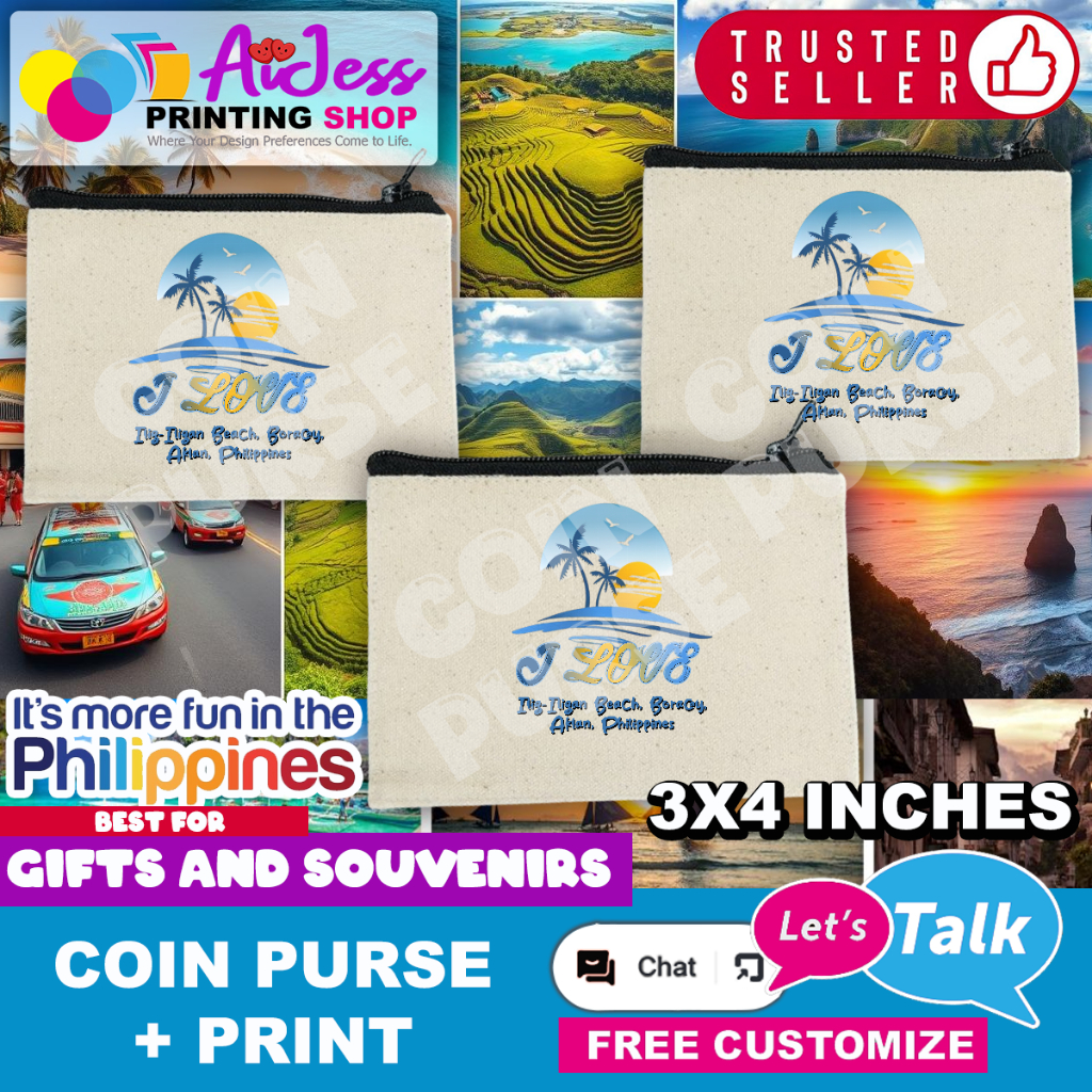 I LOVE Ilig-Iligan Beach, Boracay, Aklan, Philippines COIN PURSE DESIGN ...