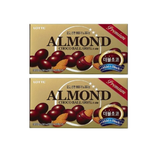 [2 BOXES] LOTTE ALMOND CHOCOBALL 12PCS MILK CHOCOLATE COATED WHOLE ...