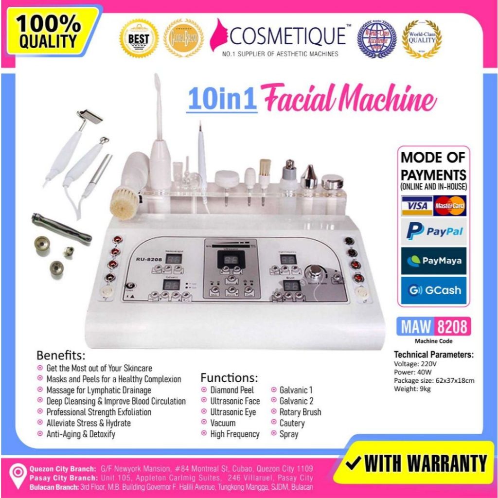 Heavy Duty 10 in 1 Facial Machine With Microdermabrassion | Shopee ...