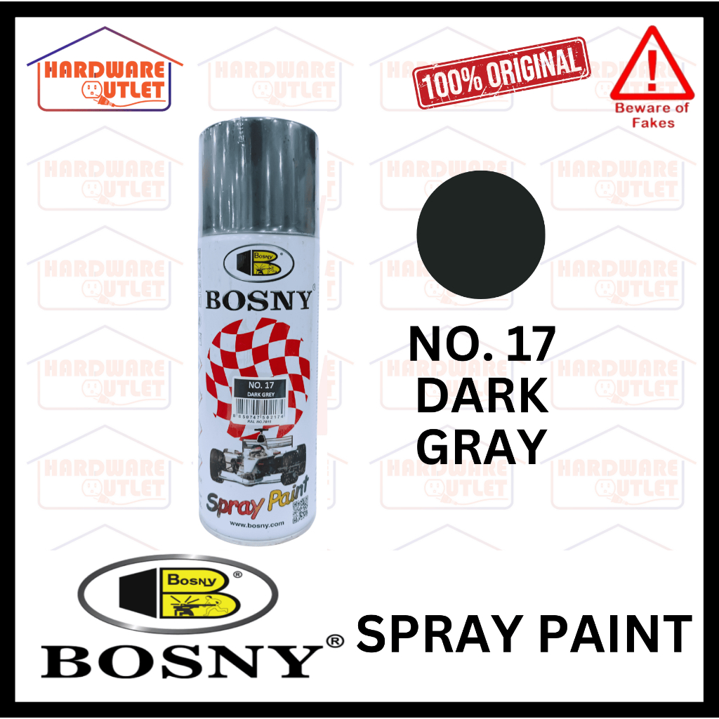 Bosny Spray Paint Dark Gray #17 Original Acrylic Spray Paint 400cc ...