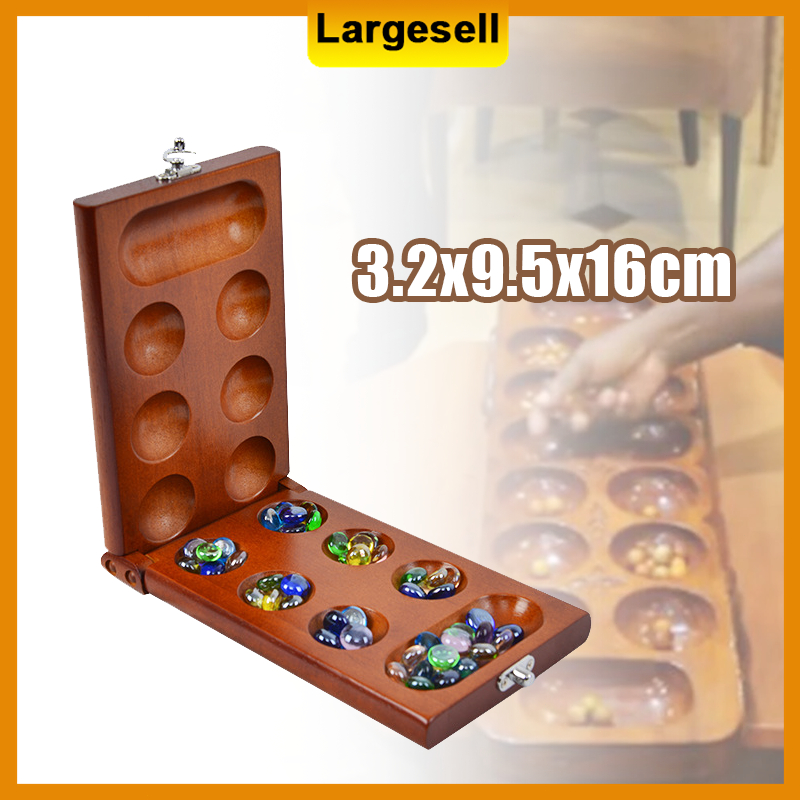 Foldable SUNGKA Filipino Board Game Wooden Mancala African Stone Board ...