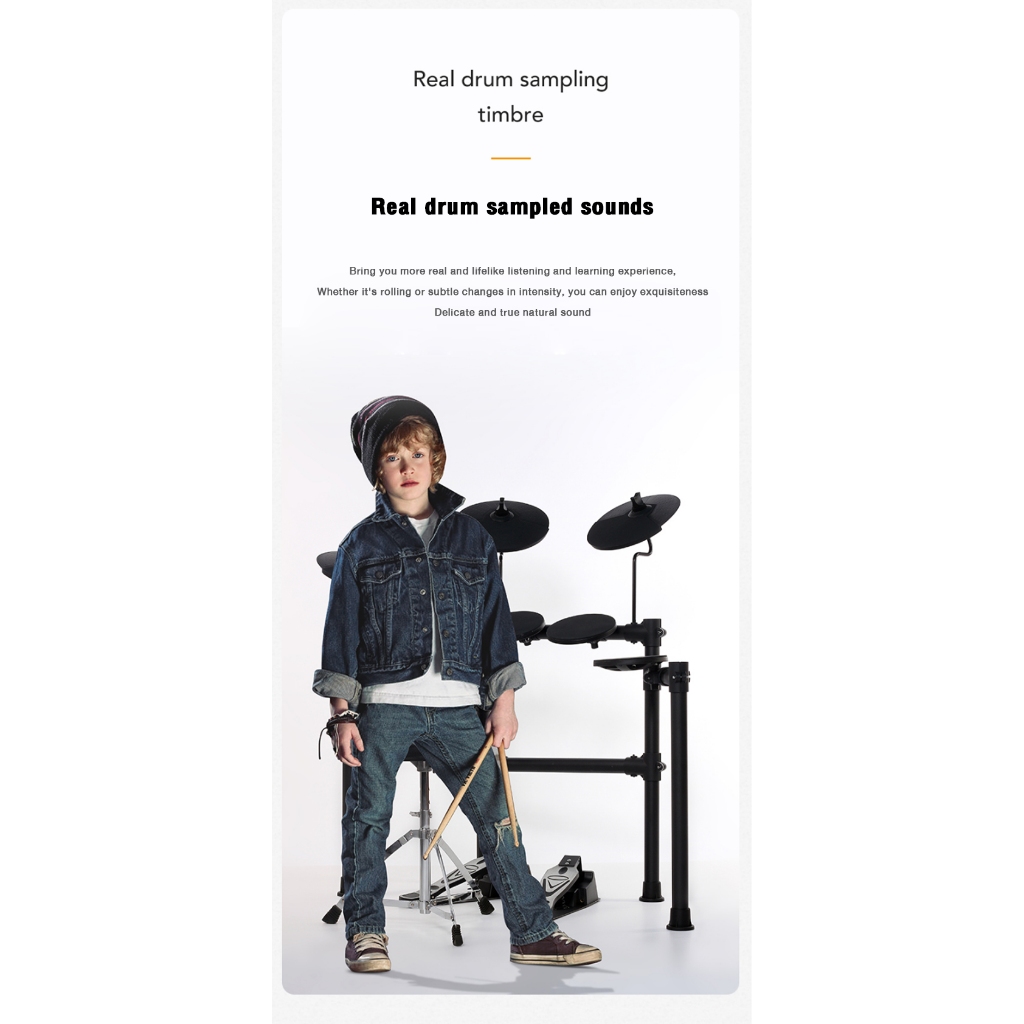 Foldable Electric Drum Set for Home,Real Drum Feel,Shocking Sound ...
