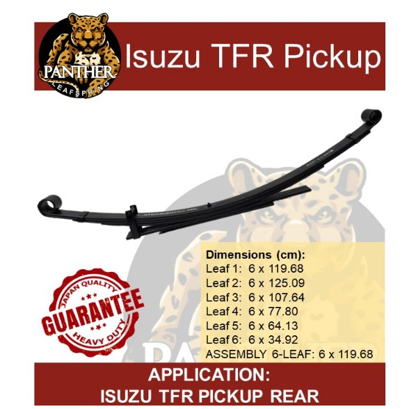 Molye / Leaf Spring ASSEMBLY for Isuzu TFR Pick-up Rear (MATIBAY ...