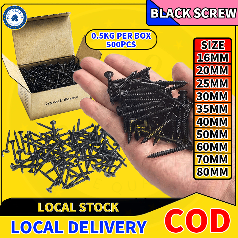 Drywall Black Screw Nail for Wood Metal Pangkahoy Self-tapping ...
