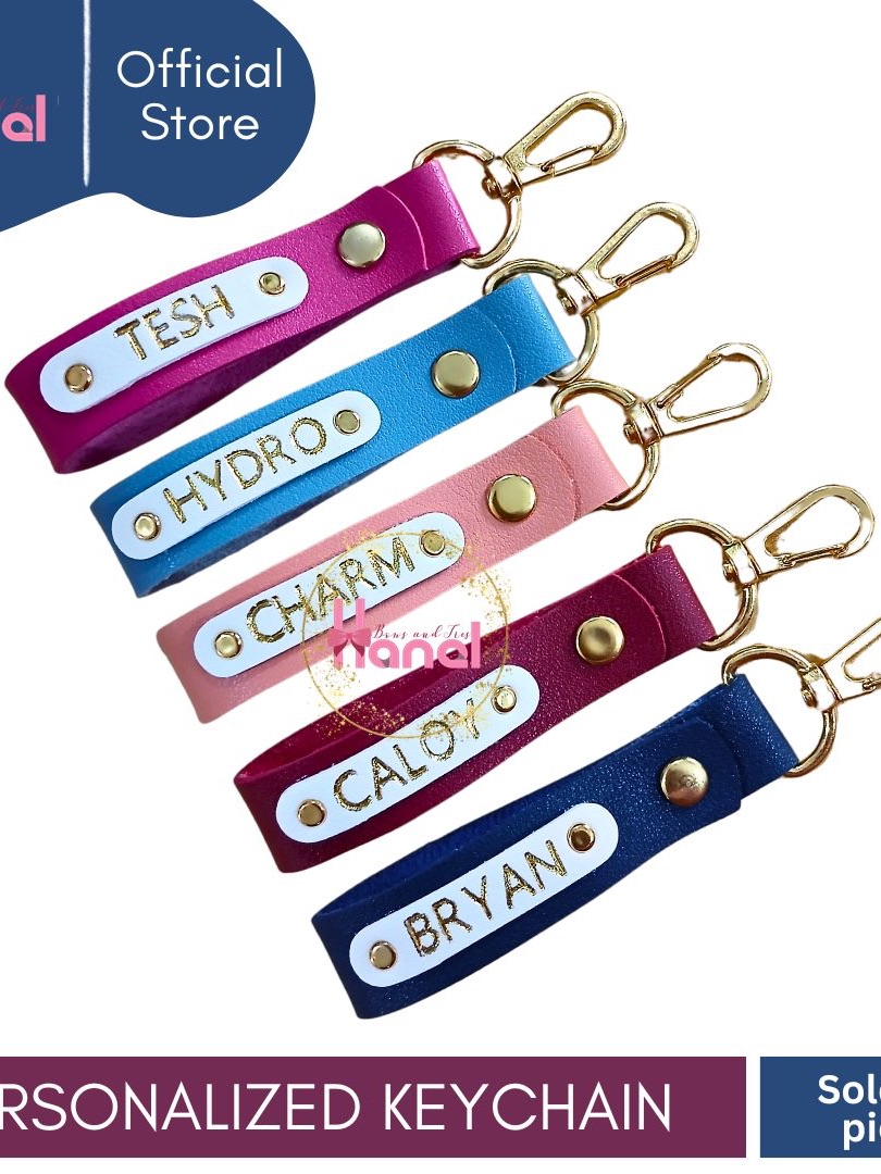 Personalized PU Leather Keychain with Free Name Engraving Individually ...