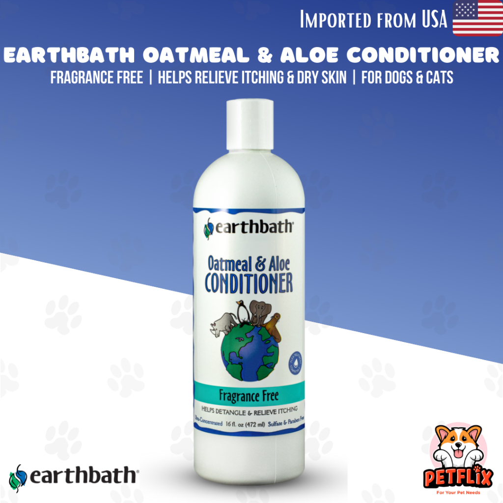 Earthbath Oatmeal & Aloe Conditioner Fragrance Free for Dogs & Cats ...
