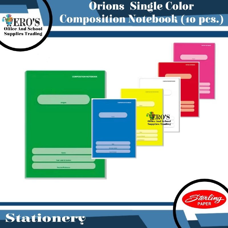 ORIONS Single Color Coding Composition Notebook (by 10's) | Shopee ...