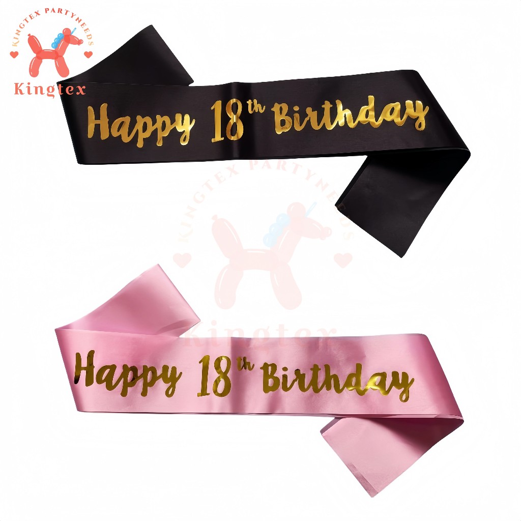 18th happy Birthday Sash coming of age ceremony Party Sash party ...