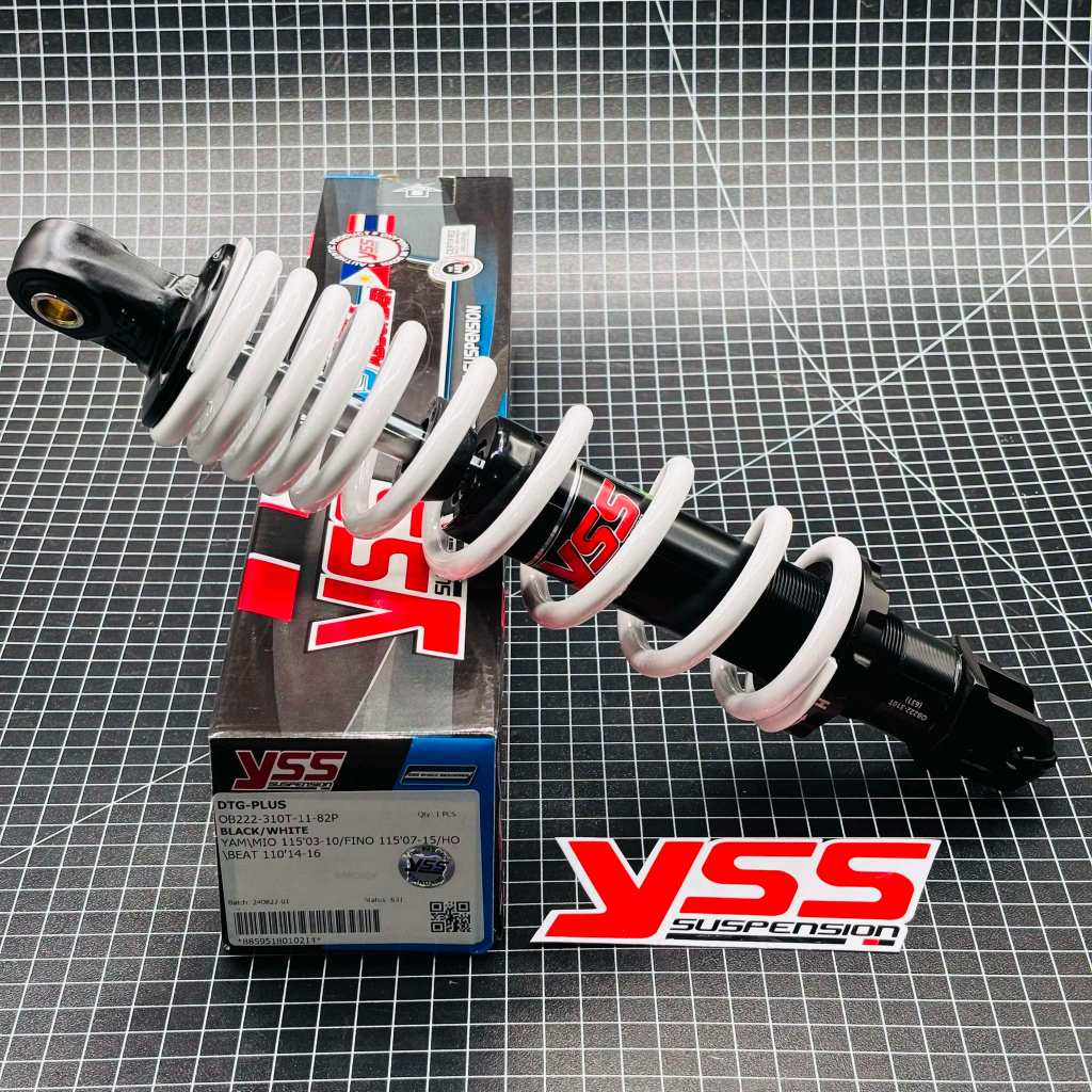 YSS DTG-PLUS 310MM BLACK/WHITE FOR MIO/FINO/BEAT | Shopee Philippines