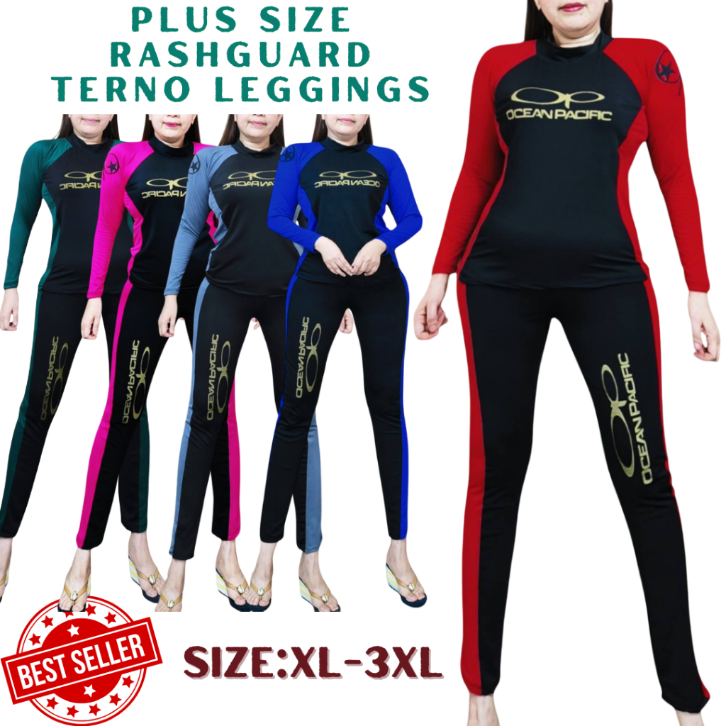 Newest Prime gold Swimwear Women's Plus size Rashguard Terno Leggings ...