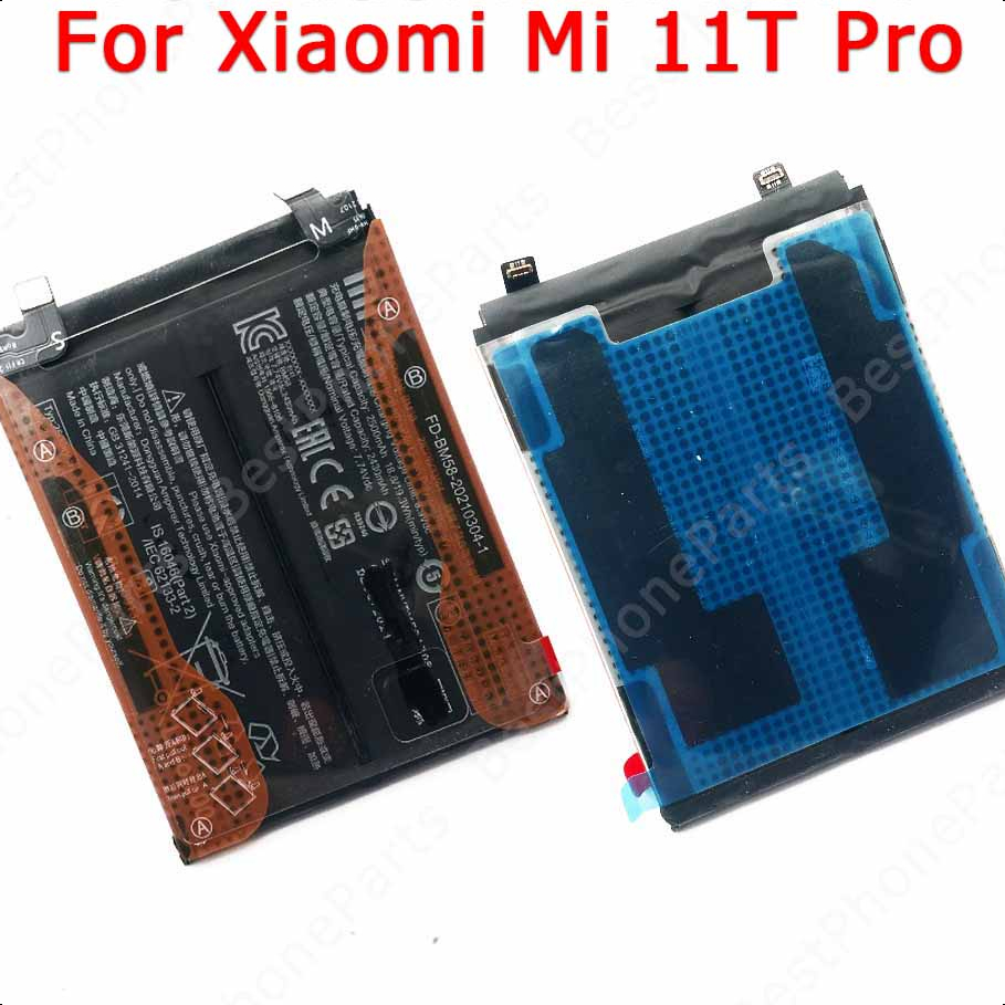 New Battery For Xiaomi Mi 11T Pro 5G Battery BM58 Li ion 5000 mAh ...