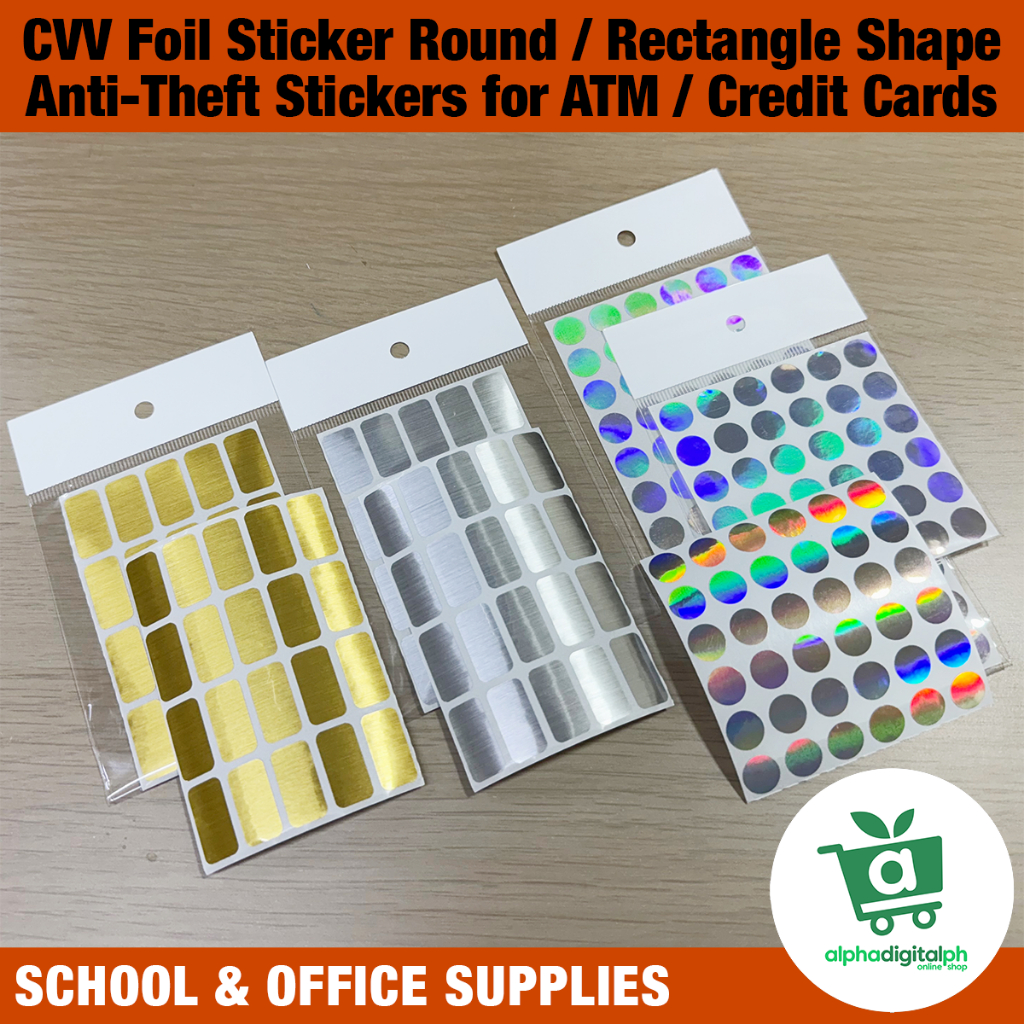 CVV Foil Sticker Round Rectangle Shape for ATM / Credit Cards | Shopee ...
