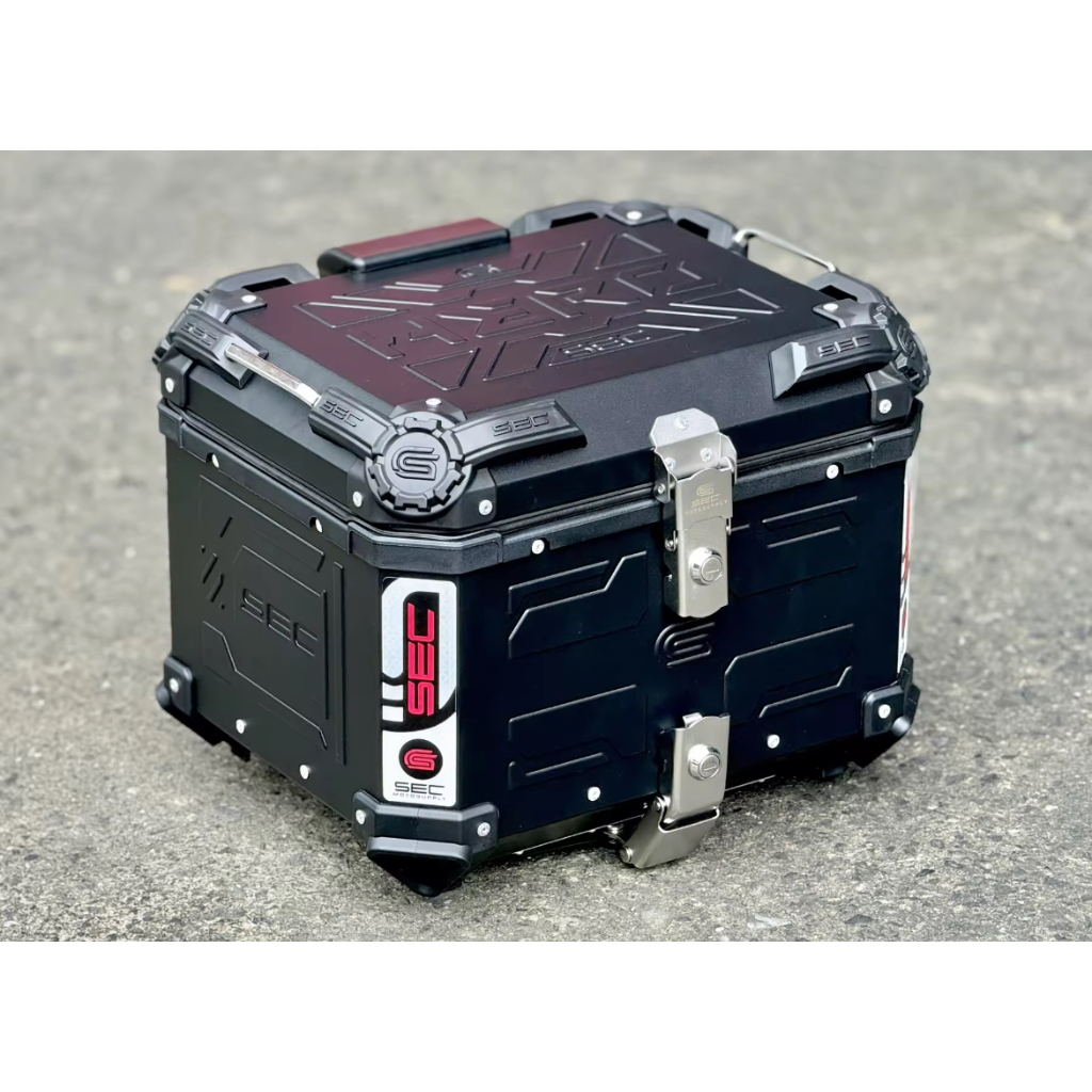 SEC Motorcycle Top Box - Alloy - 45L Liters with Back Rest | Shopee ...