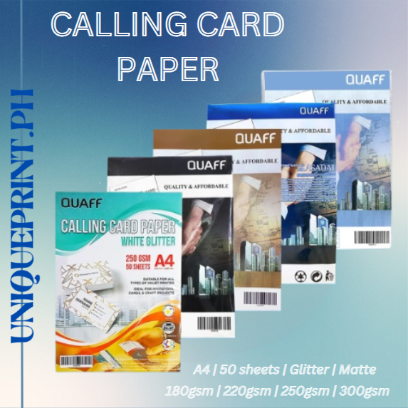 QUAFF Matte Calling Card Paper A4 SIZE (220 / 250GSM) 50sheets per pack ...
