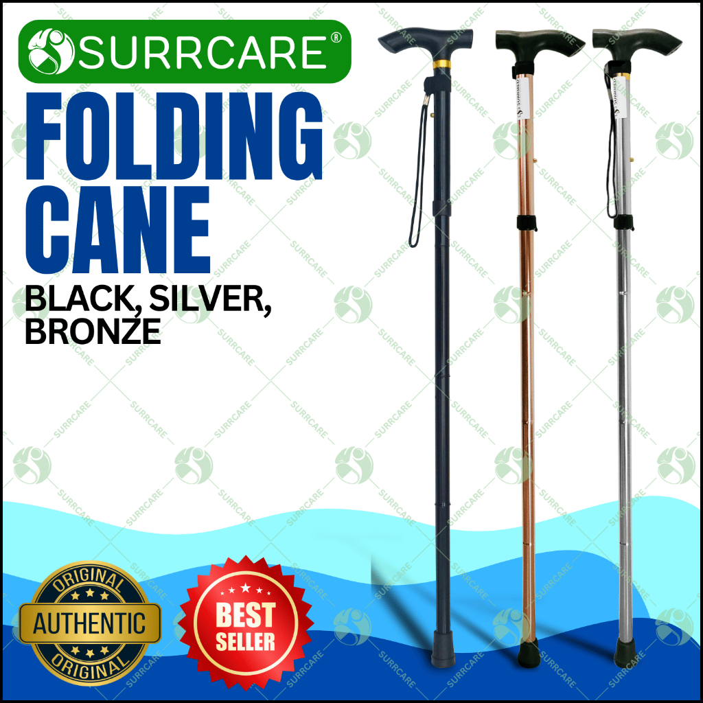 SURRMED Adjustable Metal Foldable Cane Stick for Men and Women Ideal ...
