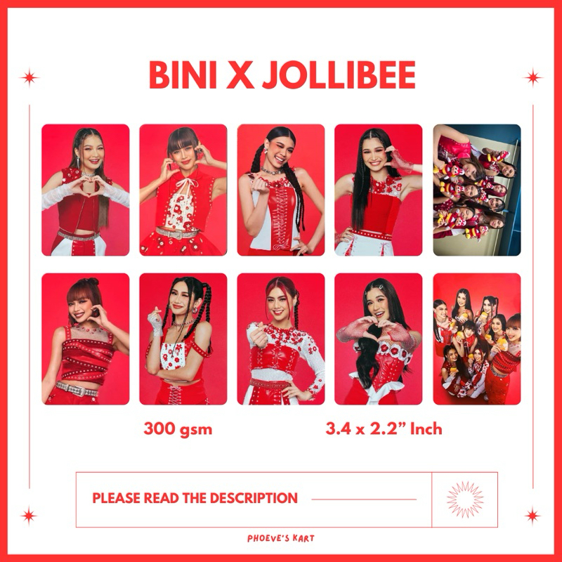 BINI X JOLLIBEE JOLLIBINI UNOFFICIAL PHOTOCARD | Shopee Philippines