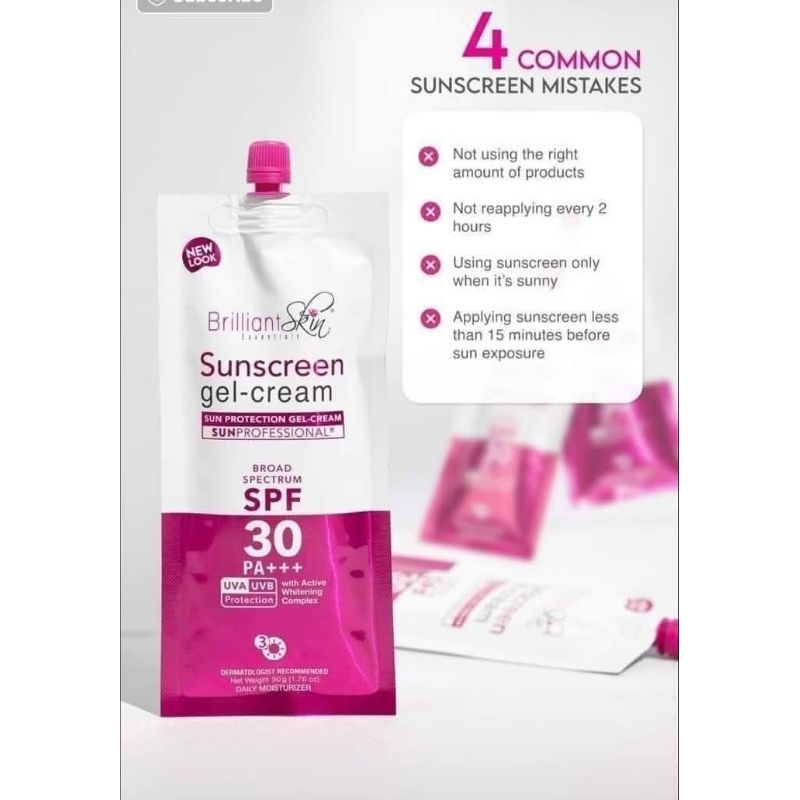 Brilliant Skin Sunscreen Gel Cream spf30 50g | Shopee Philippines