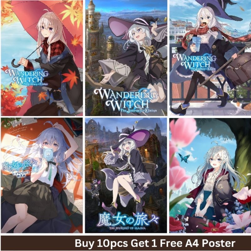 Anime Wandering Witch: The Journey of Elaina A4 Size Wallpaper Poster ...