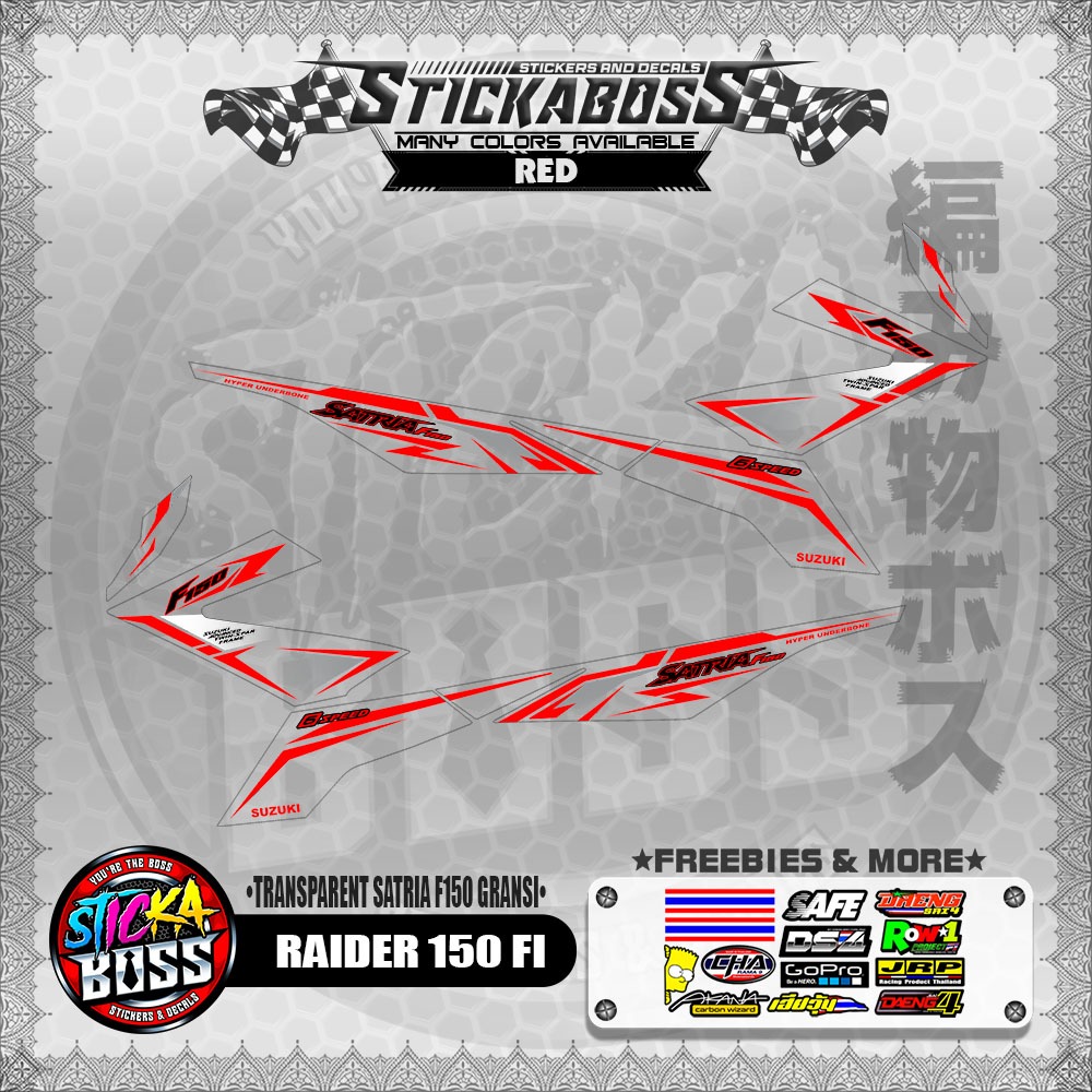 【PREMIUM UV PRINT】TRANSPARENT RAIDER 150 FI STICKER DECALS ( SATRIA ...