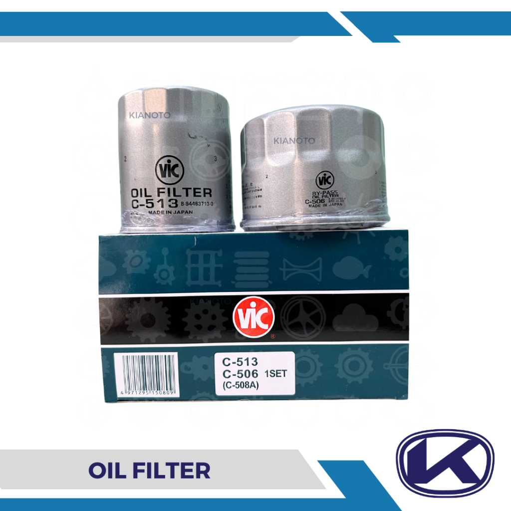 VIC Oil Filter C-513 & C-506 (C-508A) For ISUZU 4BC2, 4BE1, NKR, NPR ...