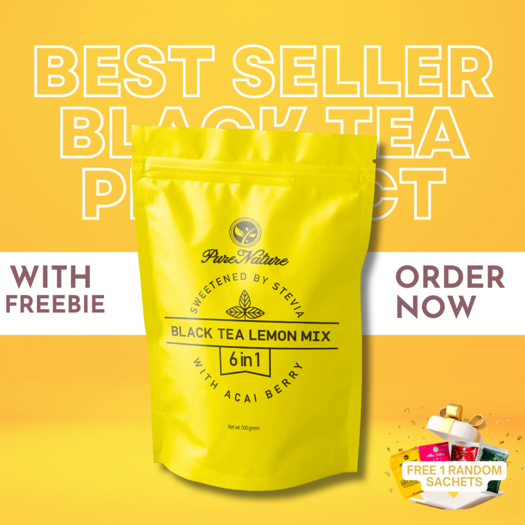 Pure Nature Black Tea Lemon 6-In-1 + free random sachet | Shopee ...