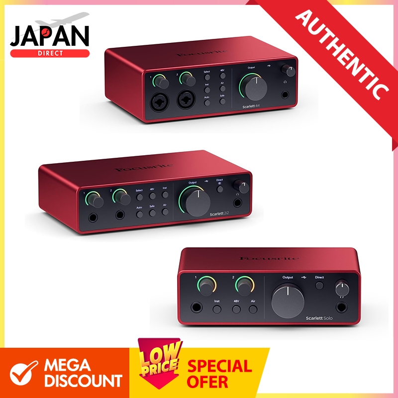 Focusrite Scarlett Solo | 2i2 | 4i4 Studio 4th generation USB audio interface bundle for ...