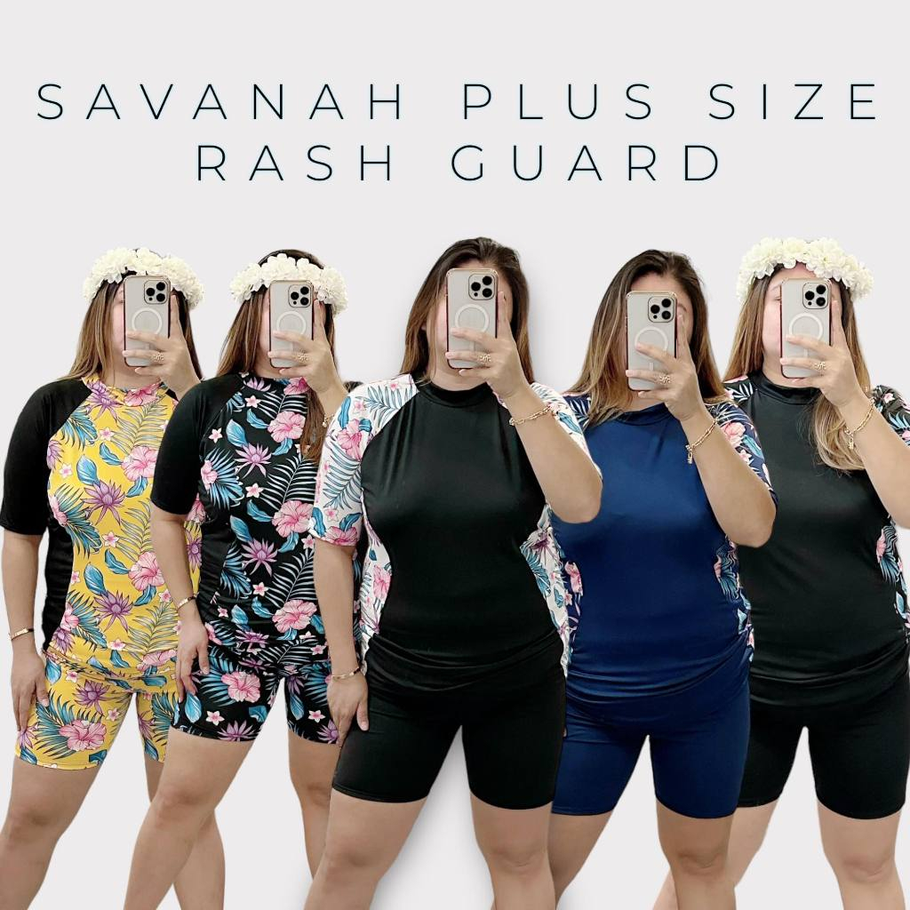 NF - SAVANNAH PLUS SIZE RASHGUARD SWIMSUIT TERNO COORDINATES rash guard ...