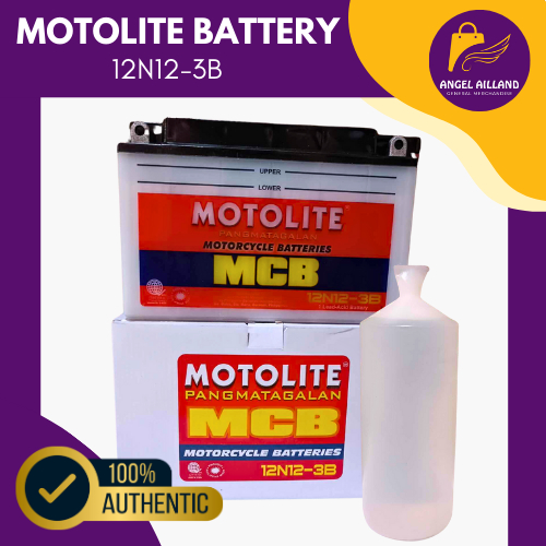 Motolite MCB Battery 12N12-3B (w/ FREE Battery Solution) | Shopee ...