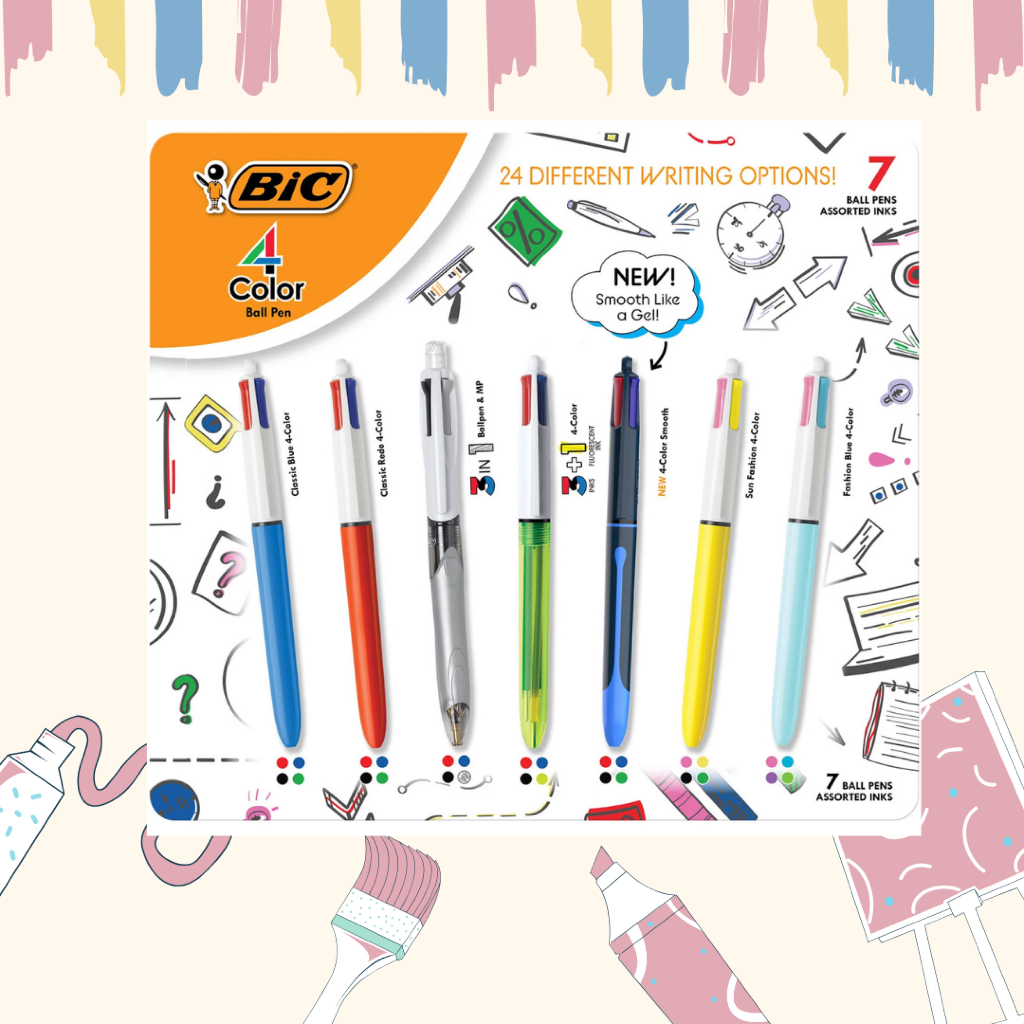 BIC 4-Color Retractable Ballpoint Pens, Variety pack, 7 Count | Shopee ...