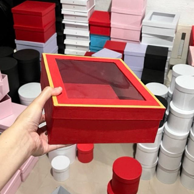 10x8x3 Rectangle Hard Box with Window acetate | Grazing box | Gift Box ...