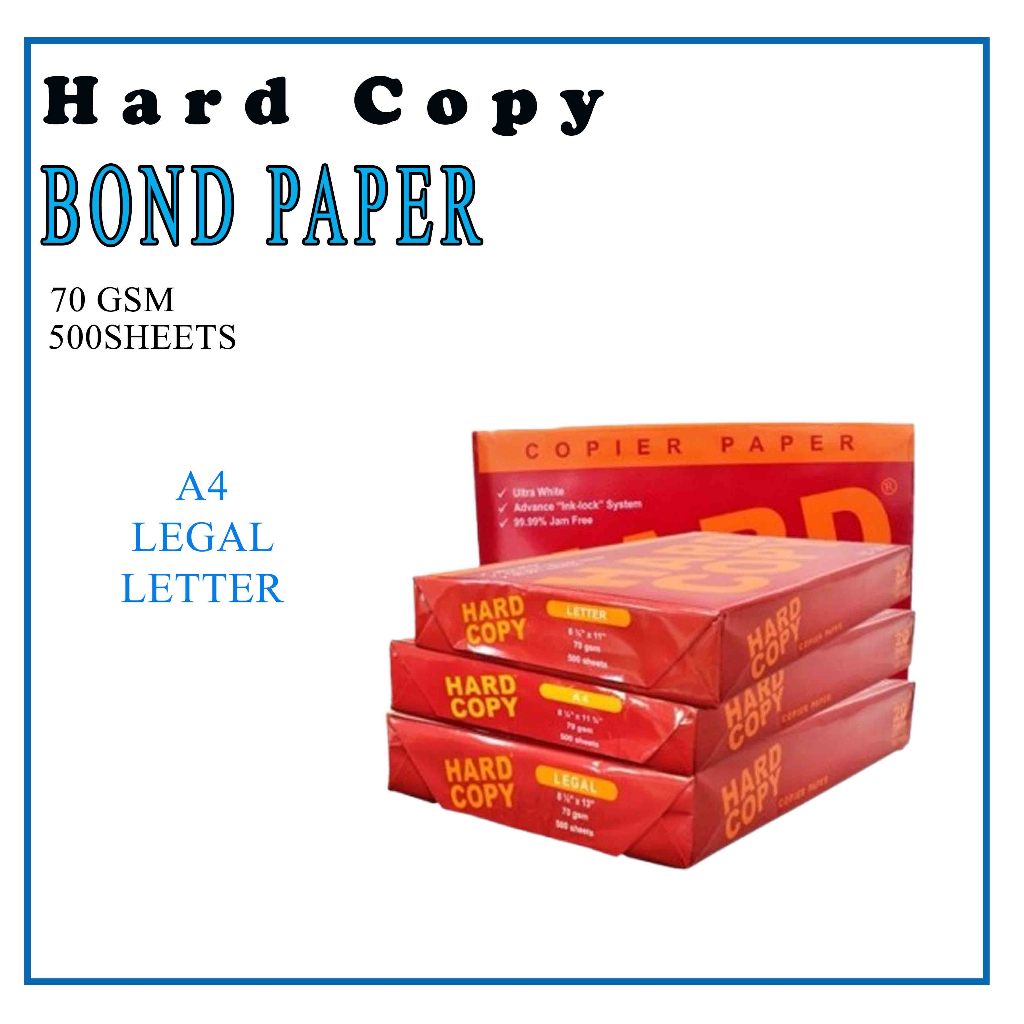 HARD COPY BOND PAPER 70GSM | Shopee Philippines