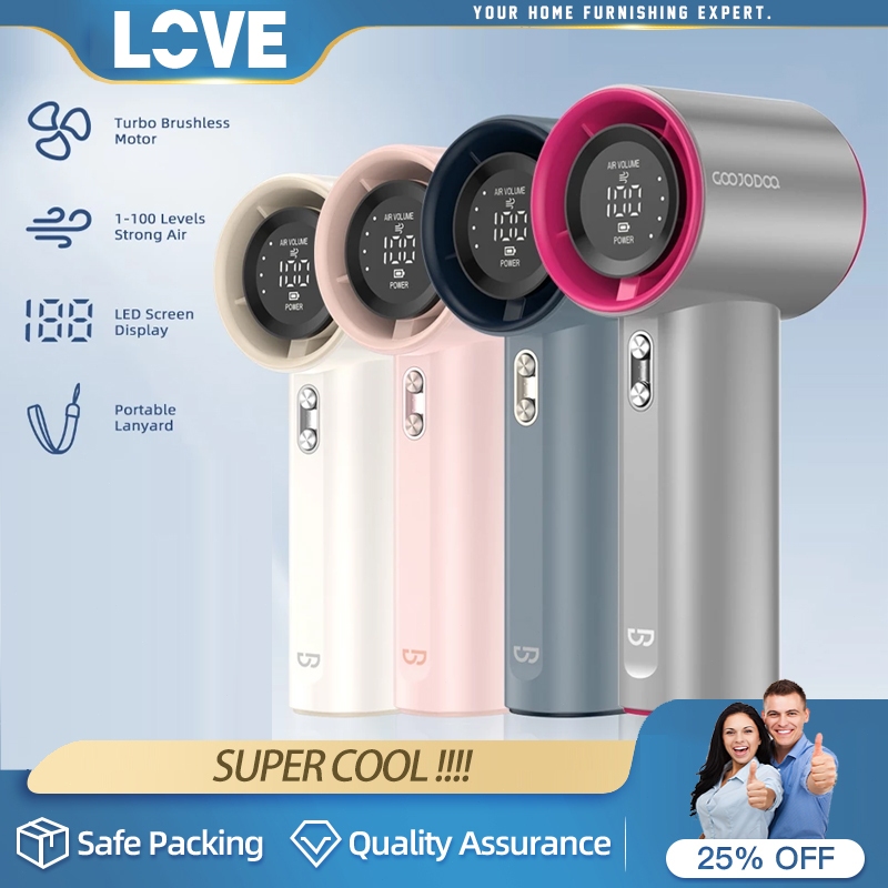 Turbo Handheld Fan Mini Fan Rechargeable Jet Fan Strong Wind ...