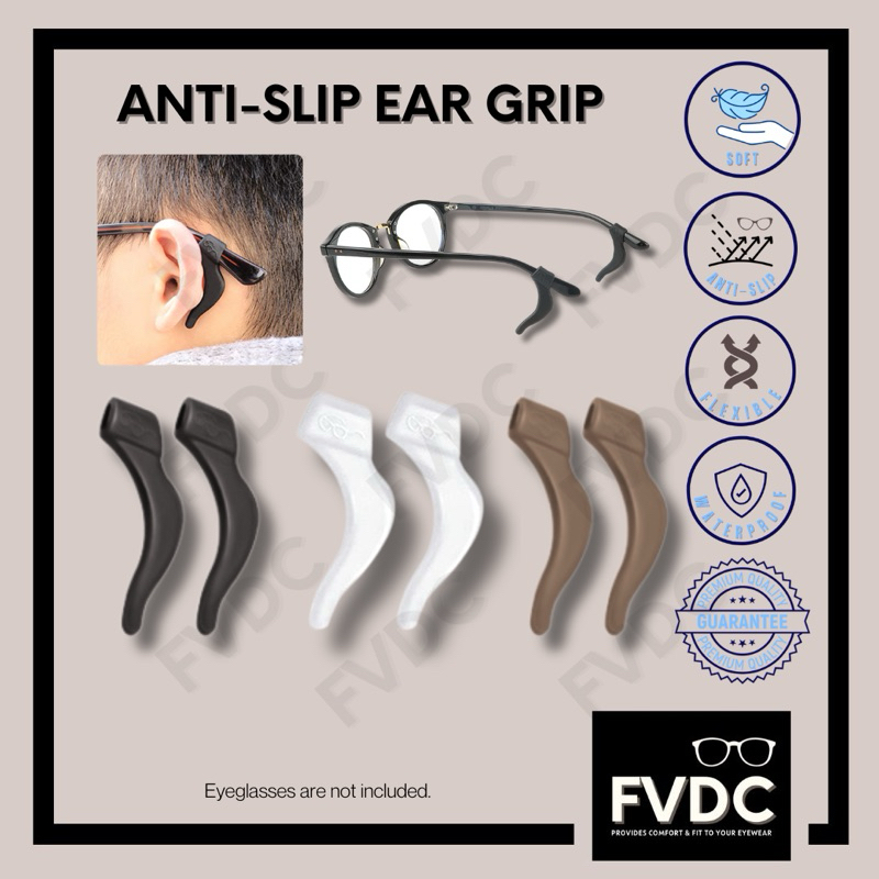 FVDC LARGE Eyeglass Ear Grip Soft Anti-slip Ear Hook,Temple Tips Sleeve ...