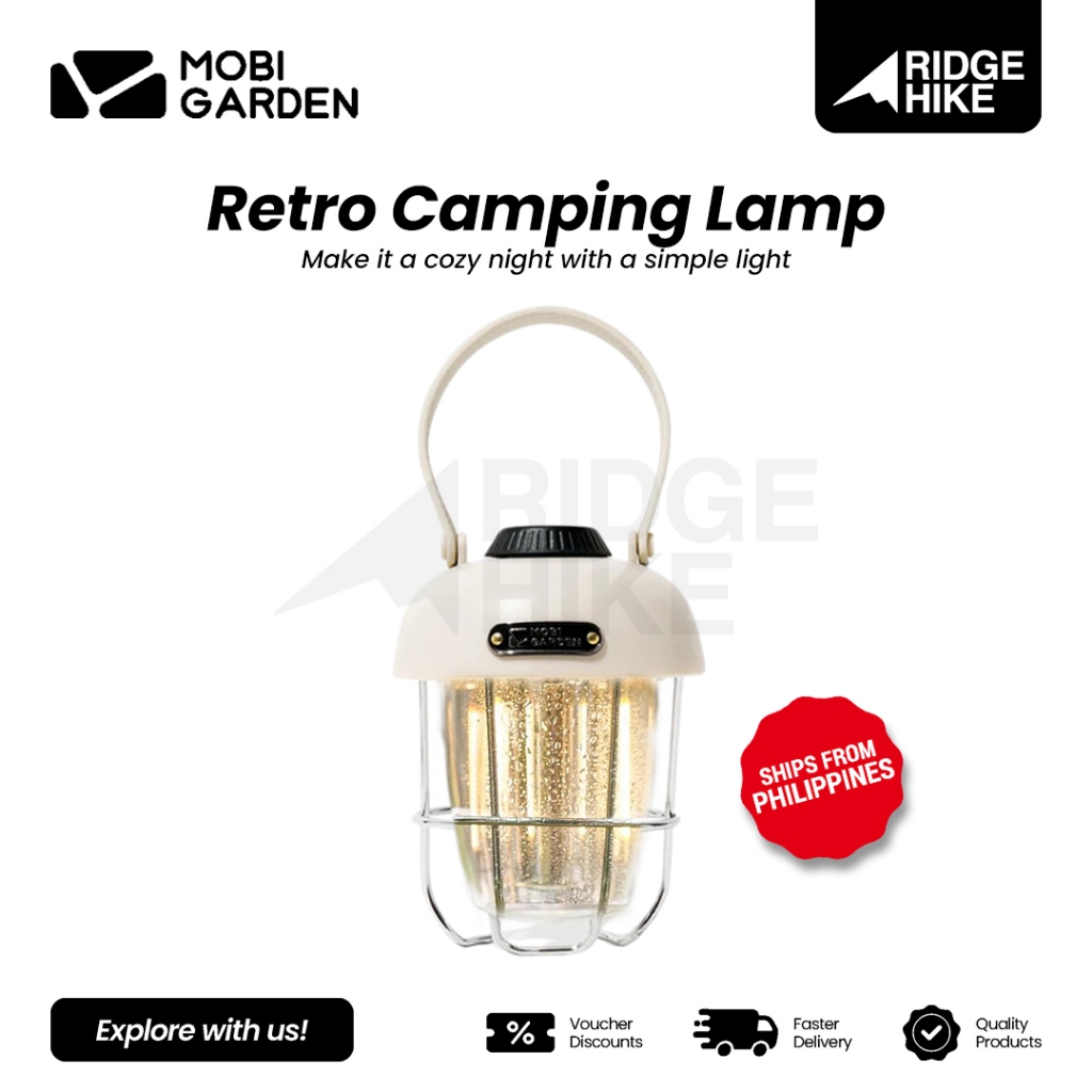 MOBI GARDEN Portable LED Retro Camping Lantern | Outdoor Hanging Lamp ...