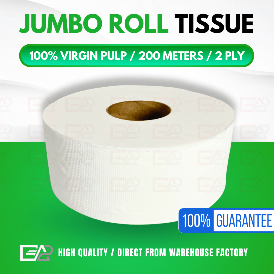 [ 16 Rolls ] Jumbo Roll Tissue | HIGH QUALITY | 100% Virgin Pulp | 200 ...