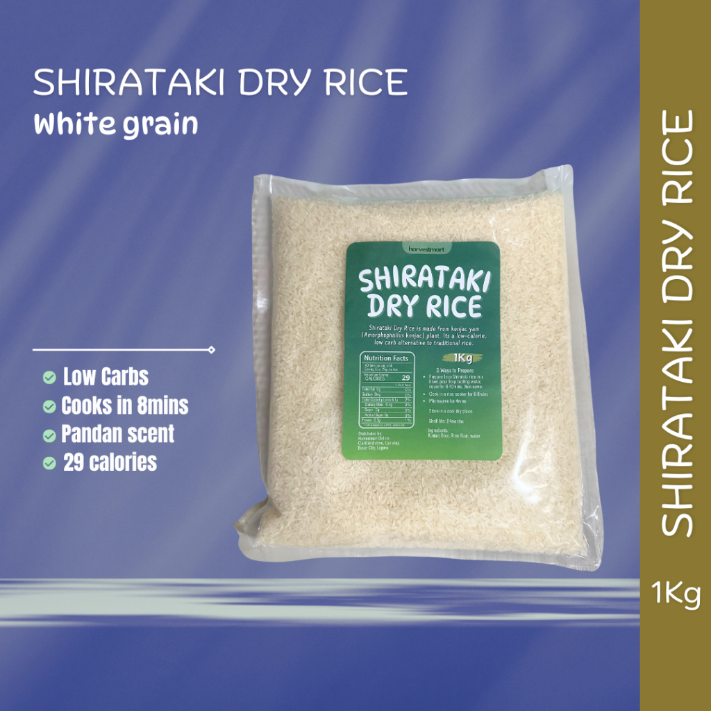 Harvestmart Shirataki Dry Rice 1kg Low Carb Konjac Dried Rice | Shopee ...