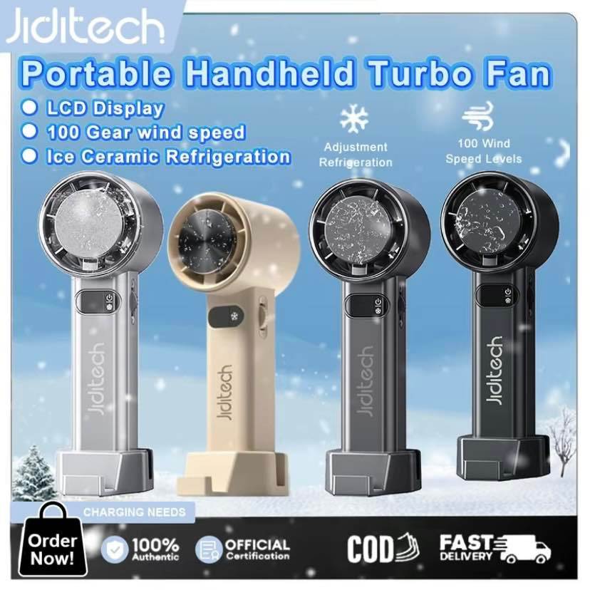 Jiditech High Speed Handheld Fan Cooling Fan 100 Gear Speed Adjustable ...