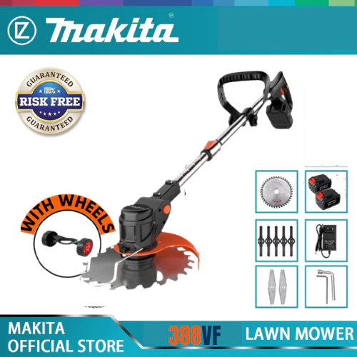 Makita 388V Powerful Cordless Grass Cutter Rechargeable Lithium Battery Grass Trimmer Lawn Mower ...